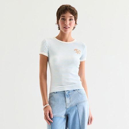 Click here for Arizona Womens Juniors Crew Neck Short Sleeve Grap... prices
