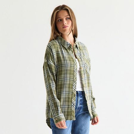 Click here for Arizona Womens Long Sleeve Oversized Juniors Butto... prices