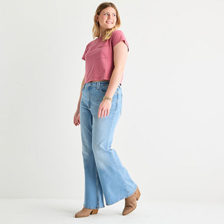 Click here for Arizona Juniors Plus Womens Low Rise Flare Leg Jea... prices