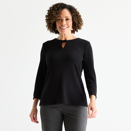 Click here for Liz Claiborne Womens Round Neck 3/4 Sleeve Blouse... prices