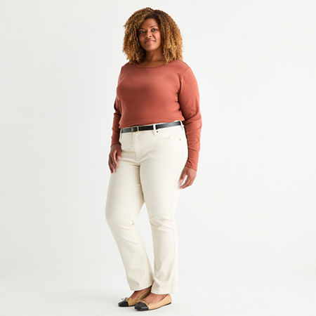 Click here for St. Johns Bay Plus Womens Mid Rise Straight Leg Je... prices
