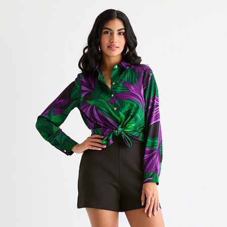 Click here for Bold Elements Womens Long Sleeve Satin Blouse  X-s... prices