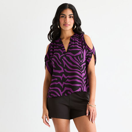 Click here for Bold Elements Womens V Neck Short Sleeve Blouse  X... prices