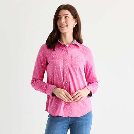Click here for St. Johns Bay Womens Long Sleeve Cuffed Sleeve Reg... prices