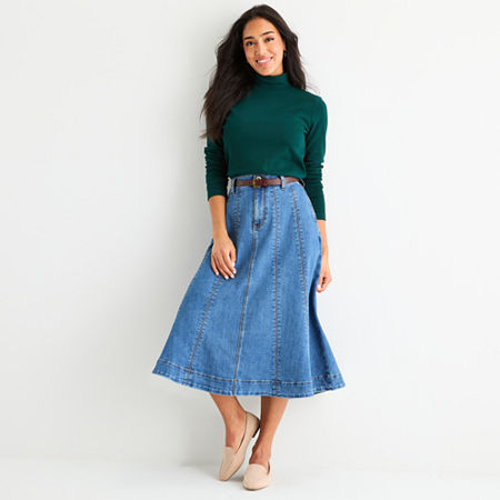 Click here for St. Johns Bay Womens High Rise Midi Denim Skirt  1... prices