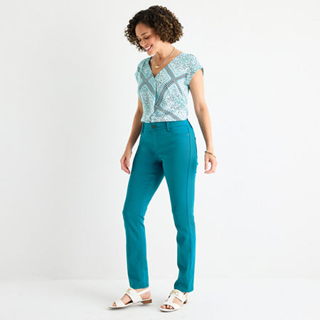 Click here for Liz Claiborne Womens Sara Mid Rise Slim Fit  Skinn... prices