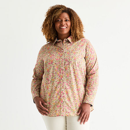 Click here for St. Johns Bay Womens Long Sleeve Fitted Sleeve Reg... prices