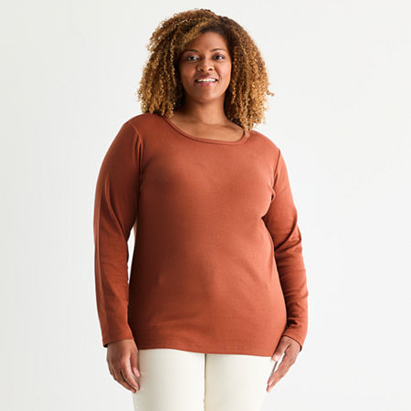 Click here for St. Johns Bay Womens Crew Neck Long Sleeve T-Shirt... prices