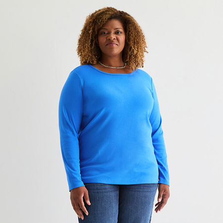 Click here for St. Johns Bay Womens Crew Neck Long Sleeve T-Shirt... prices
