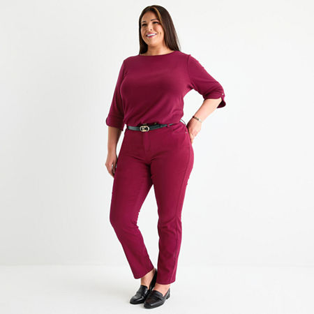 Click here for Liz Claiborne Plus Womens Sara Mid Rise Slim Fit... prices