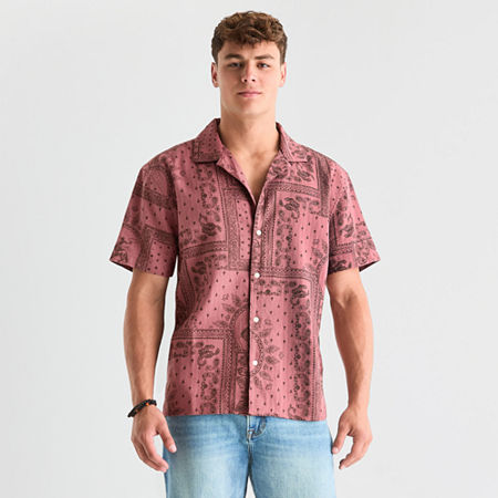 Click here for Arizona Mens Short Sleeve Fitted Sleeve Button-Dow... prices
