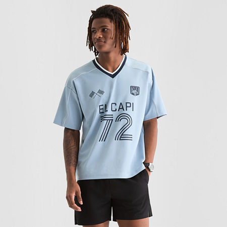Click here for Arizona Mens V Neck Short Sleeve Jersey  Small  Bl... prices