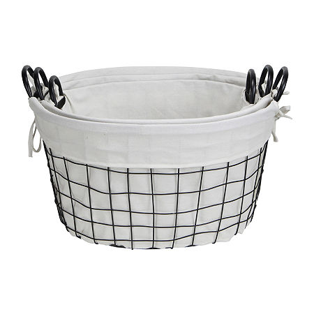 Click here for Cheungs Set Of 3 Lined Oval Wire Baskets  One Size... prices