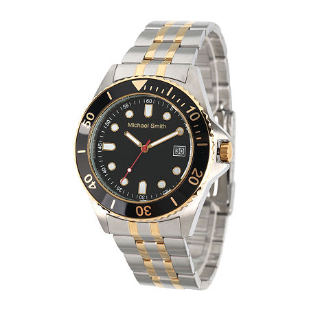 Click here for Personalized Mens Two Tone Black Dial Diver Bracel... prices