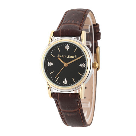 Click here for Personalized Womens Brown Leather 4 Diamond Strap... prices
