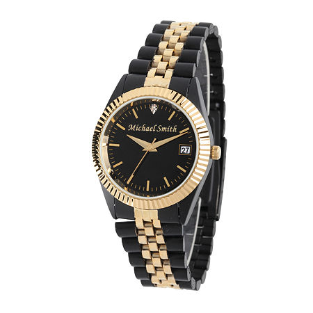 Click here for Personalized Mens Black And Gold Tone Diamond Acce... prices