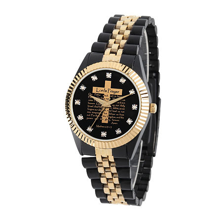 Click here for Personalized Mens Black And Gold Tone Cross Bracel... prices