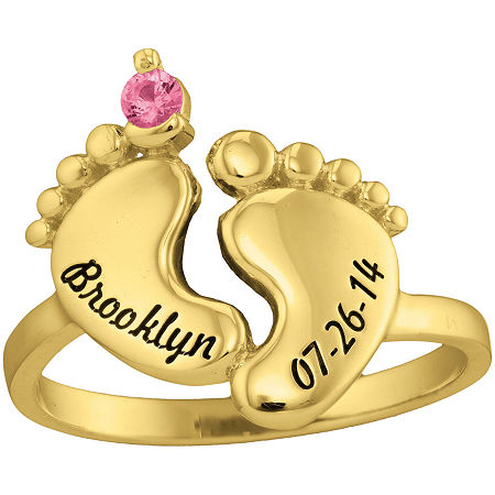 Click here for Personalized Simulated Birthstone Engraved Baby Fe... prices