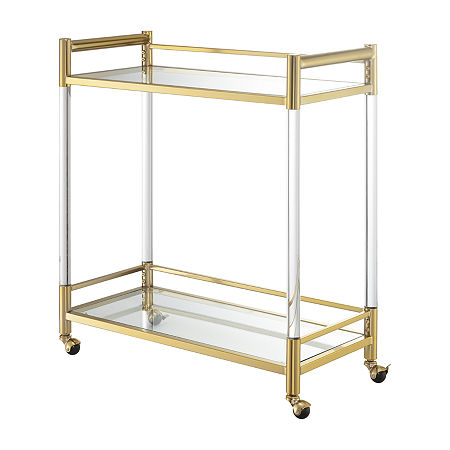 Convenience Concepts Royal Crest 2-Tier Acrylic Glass Bar Cart