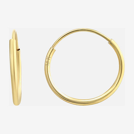 Click here for Womens 14K Gold 10mm Round Hoop Earrings  One Size prices