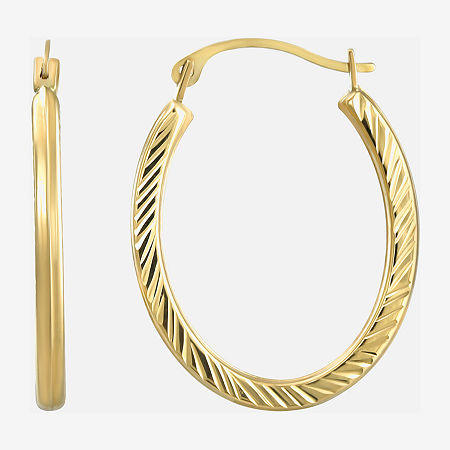 Click here for Womens 14K Gold 20mm Oval Hoop Earrings  One Size prices