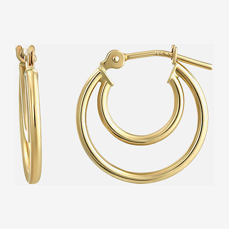 Click here for Womens 14K Gold 14mm Round Hoop Earrings  One Size prices