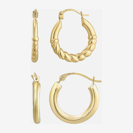 Click here for Womens 14K Gold Round Hoop Earrings  One Size prices