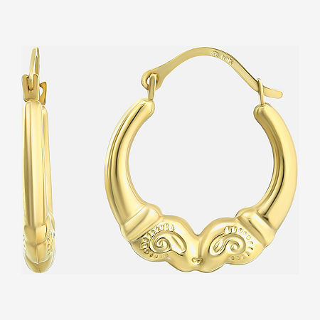 Click here for Womens 10K Gold 16.6mm Round Hoop Earrings  One Si... prices