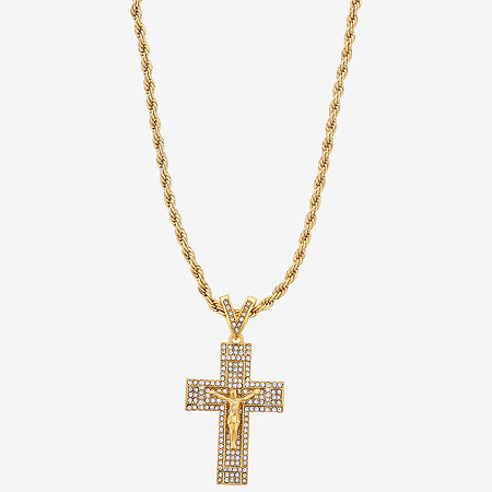 Click here for Crucifix Mens Cubic Zirconia Stainless Steel Cross... prices