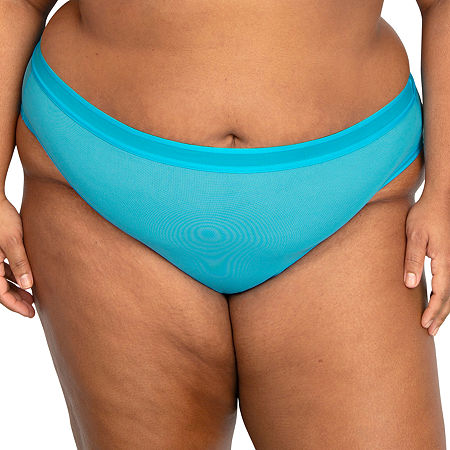 Click here for Curvy Couture Sheer Mesh High Cut Brief-1313  X-la... prices