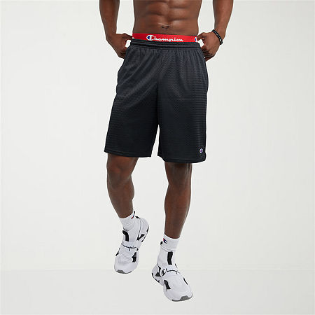 Click here for Mens Champion(R) Pocketed Solid Mesh Active Shorts prices
