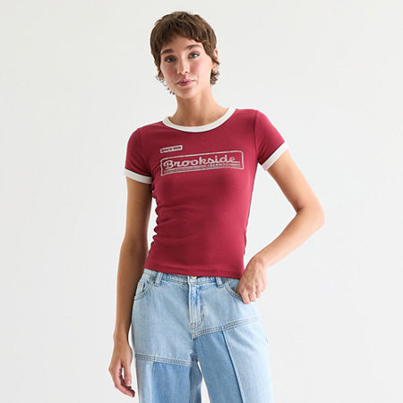 Click here for Arizona Womens Crew Neck Short Sleeve Juniors Grap... prices