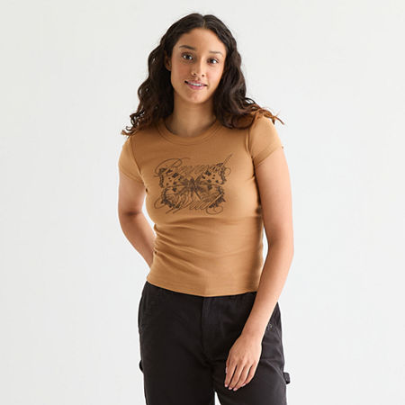 Click here for Arizona Womens Crew Neck Short Sleeve Juniors Grap... prices