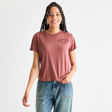 Click here for Arizona Womens Crew Neck Short Sleeve Juniors T-Sh... prices