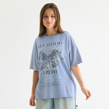Click here for Arizona Womens Crew Neck Short Sleeve Oversized Ju... prices