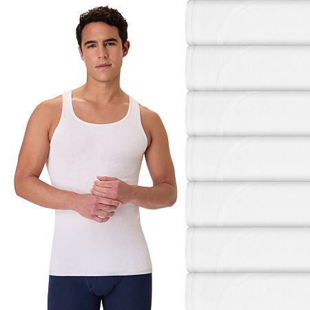Click here for Hanes Mens U Neck Sleeveless 7 Pack Tank  Small  W... prices