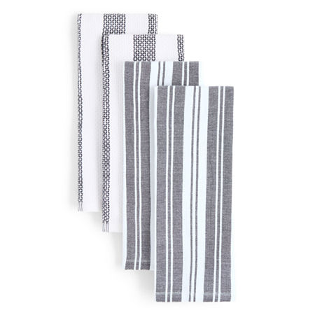 Click here for Cooks Stripe 4-pc. Kitchen Towel Set  One Size  Bl... prices