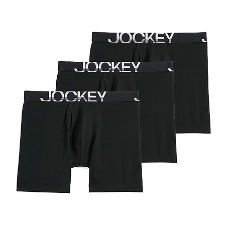 Click here for Jockey Active Stretch Mens 3 Pack Long Leg Boxer B... prices