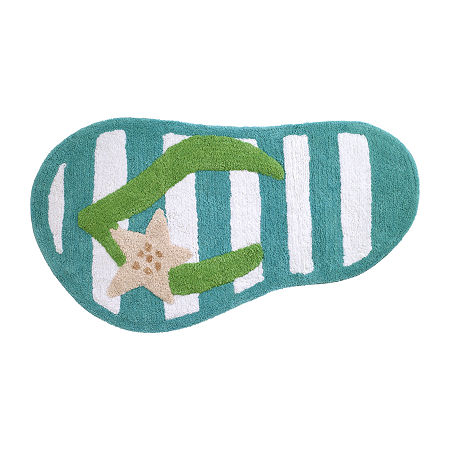 Avanti Beach Mode Flip-Flop Motif Cotton Bath Rug  20 x 35 - Multi