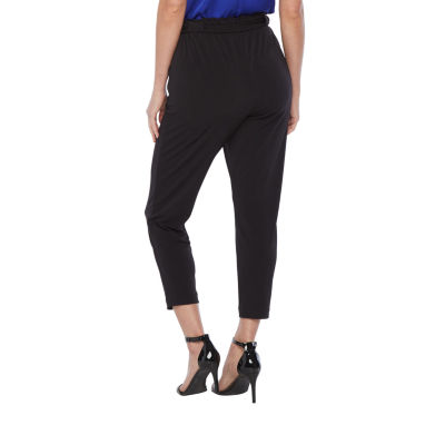 Bold Elements Womens Mid Rise Straight Pull-On Pants, Color: Black ...
