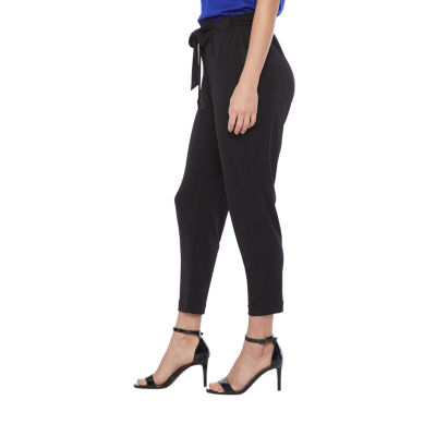 Bold Elements Womens Mid Rise Straight Pull-On Pants, Color: Black ...