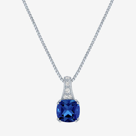 Click here for Gemstone Sterling Silver Cushion Pendant Necklace... prices