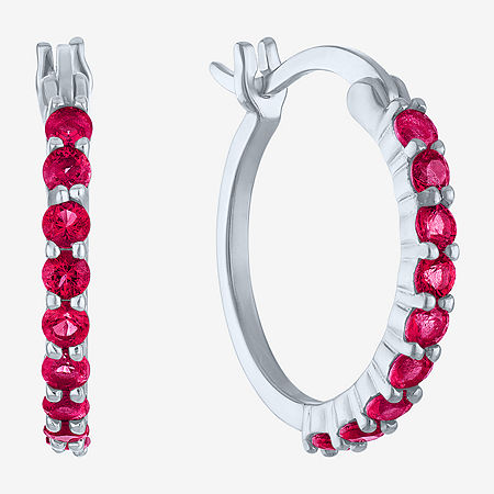 Click here for Lab Created Gemstone Sterling Silver 16mm Circle H... prices