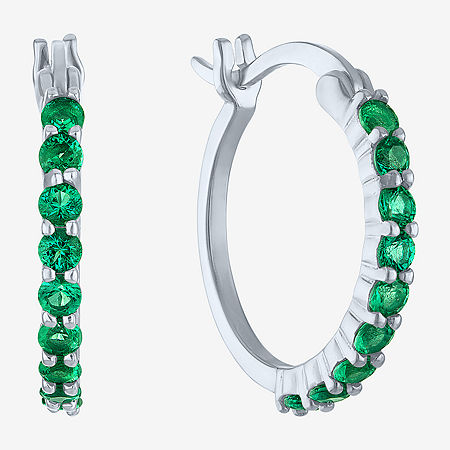 Click here for Lab Created Gemstone Sterling Silver 16mm Circle H... prices
