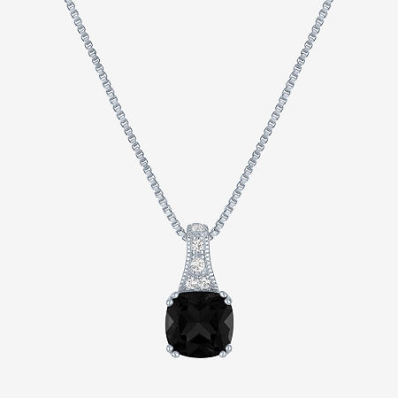 Click here for Gemstone Sterling Silver Cushion Pendant Necklace... prices
