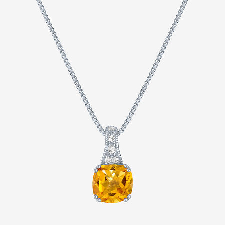 Click here for Gemstone Sterling Silver Cushion Pendant Necklace... prices