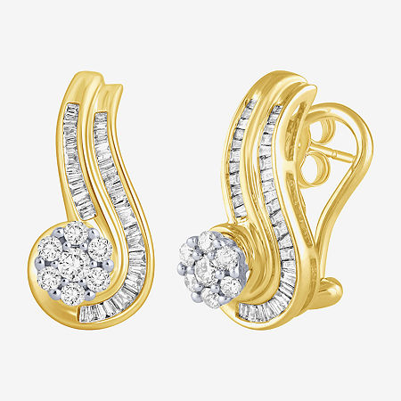 Click here for 3/4 CT.T.W. Natural Diamond 10K Gold Swirl Earring... prices