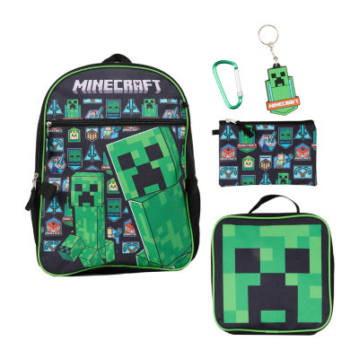 Licensed Minecraft Collage 5 Piece Backpack Set, Color: Minecraft ...