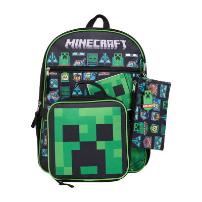 Licensed Minecraft Collage 5 Piece Backpack Set, Color: Minecraft ...