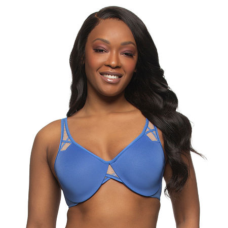 Womens Amaranth Cushioned Comfort Unlined Minimizer Underwire Bra - Dazzling Blue